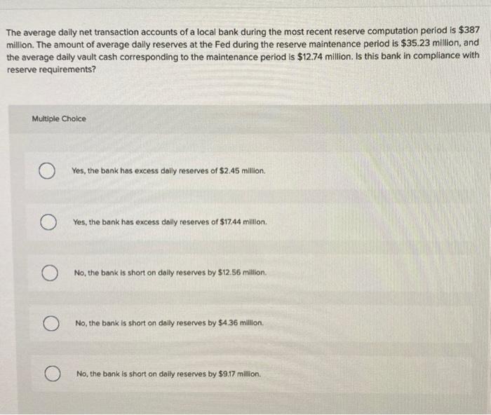 Solved They them Theme . O The average daily net | Chegg.com