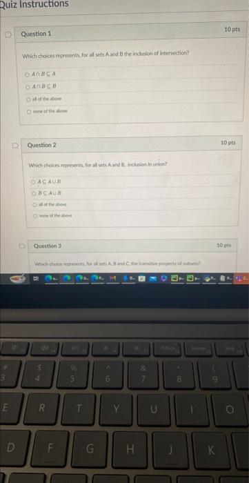 Solved Whech choices represents for ay yets A and B the | Chegg.com