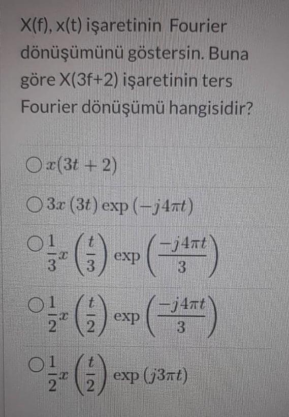 Solved Let X(f) represent the Fourier transform of X(t). | Chegg.com
