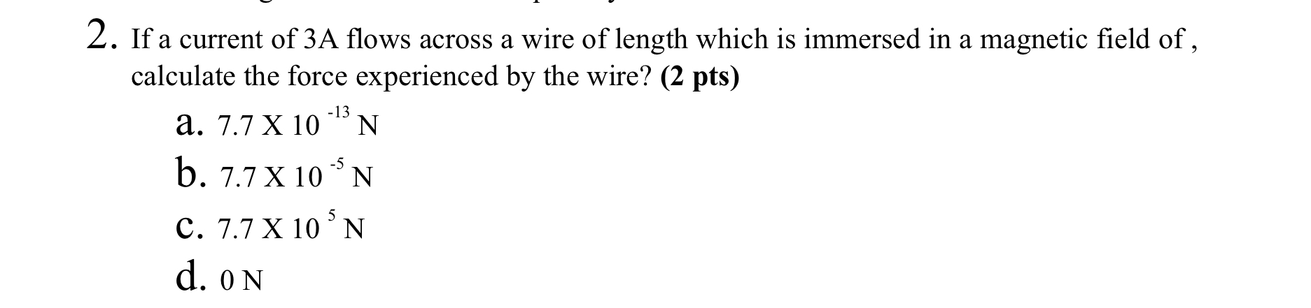 If a current of 3A flows across a wire of length | Chegg.com