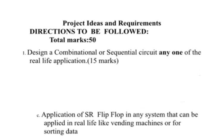 Solved Project Ideas and Requirements DIRECTIONS TO BE | Chegg.com