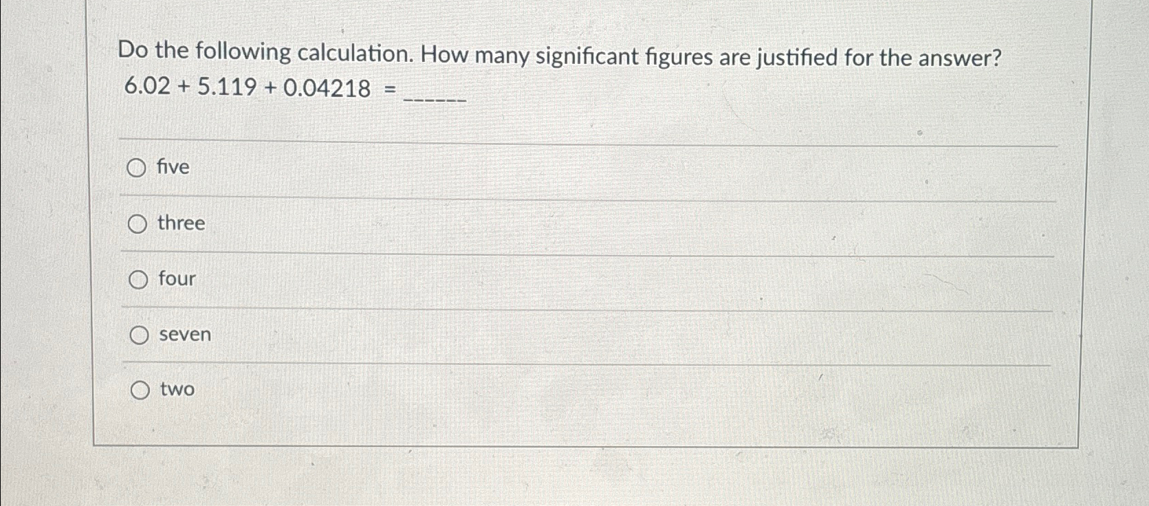 Solved Do the following calculation. How many significant | Chegg.com