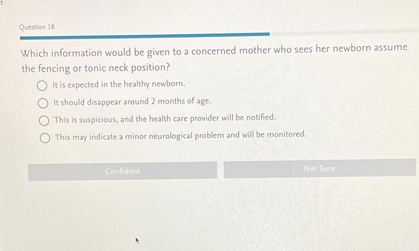 Solved Question 18Which information would be given to a | Chegg.com