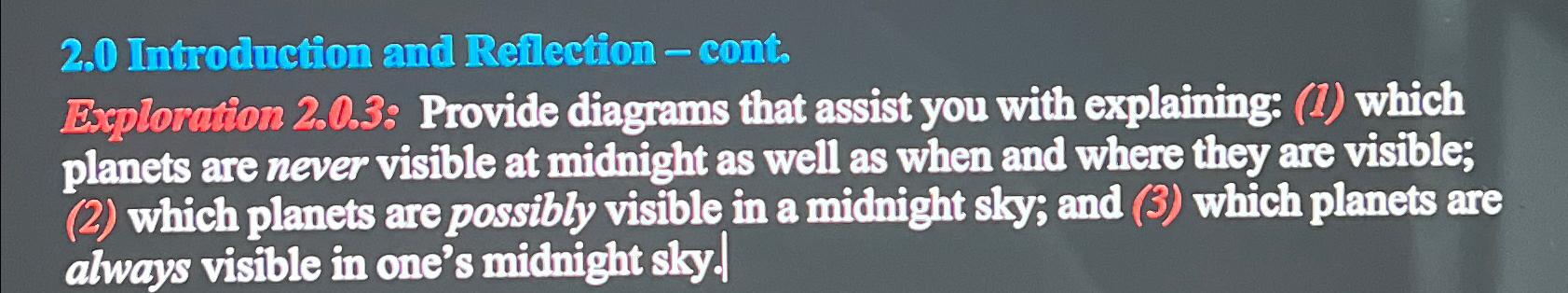 Solved ExplorAtion 2.0.3: Provide diagrams that assist you | Chegg.com