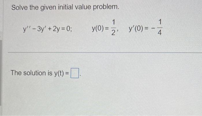 Solved Solve the given initial value problem. | Chegg.com