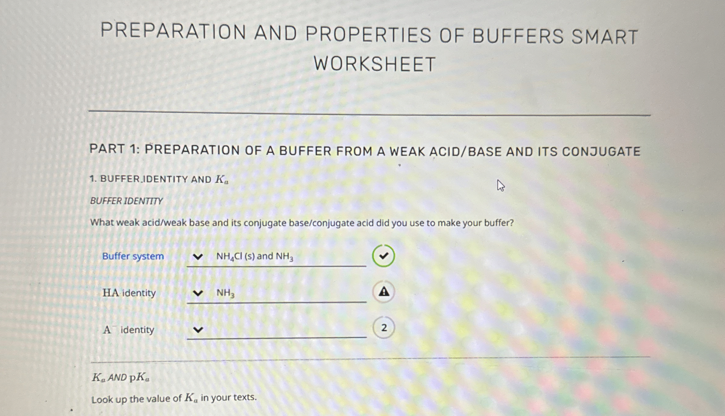 Solved PREPARATION AND PROPERTIES OF BUFFERS SMART | Chegg.com