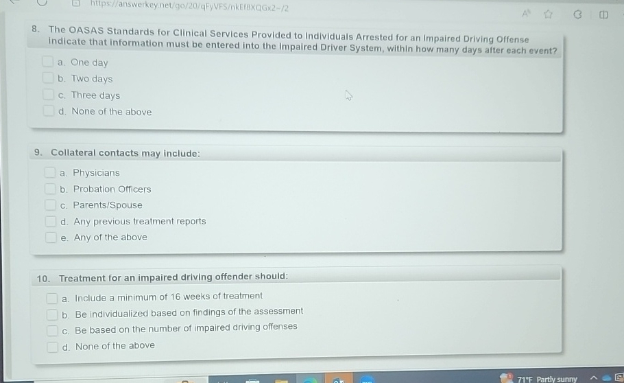 Solved The following items are required for an assessment: | Chegg.com