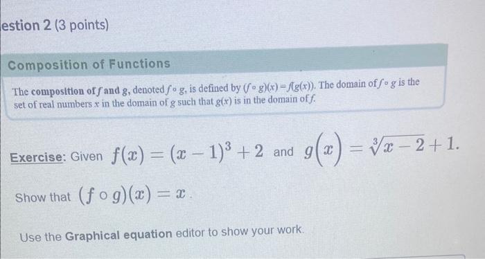 Solved Composition of Functions The composition of f and g, | Chegg.com