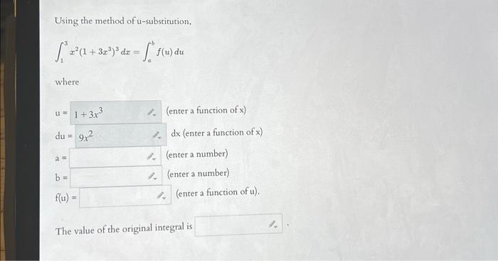 Solved Using the method of u-substitution, | Chegg.com