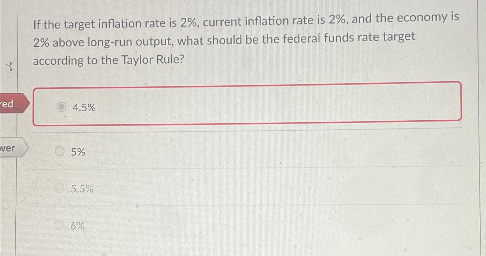 Solved If the target inflation rate is 2%, ﻿current | Chegg.com
