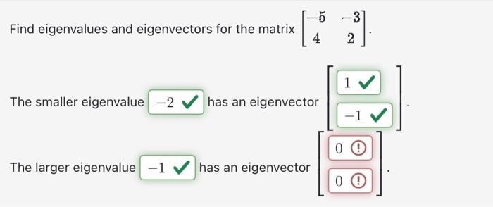 Solved Find eigenvalues and eigenvectors for the matrix | Chegg.com