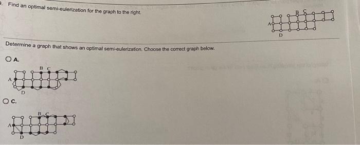 Solved 2. Find an optimal semi-eulerization for the graph to | Chegg.com
