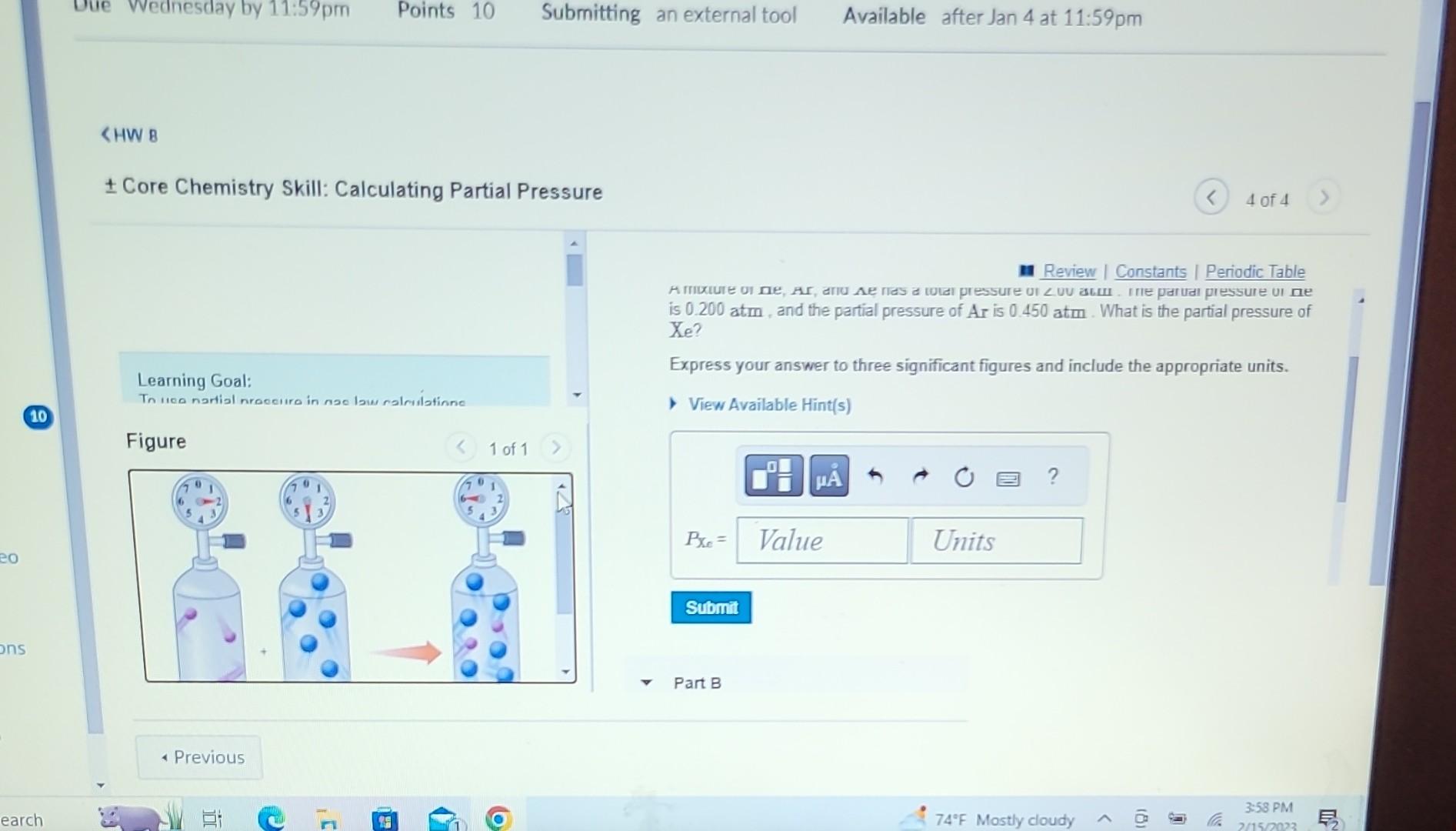 Solved ± Core Chemistry Skill: Calculating Partial Pressure | Chegg.com