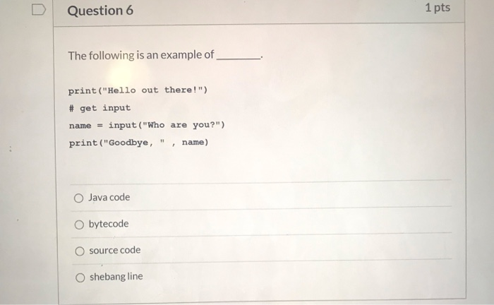 Solved 1 pts Question 3 Python is considered a good first | Chegg.com