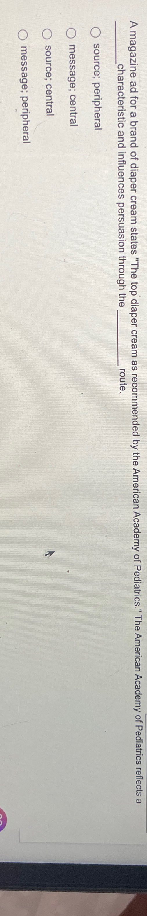 Solved characteristic and influences persuasion through the | Chegg.com