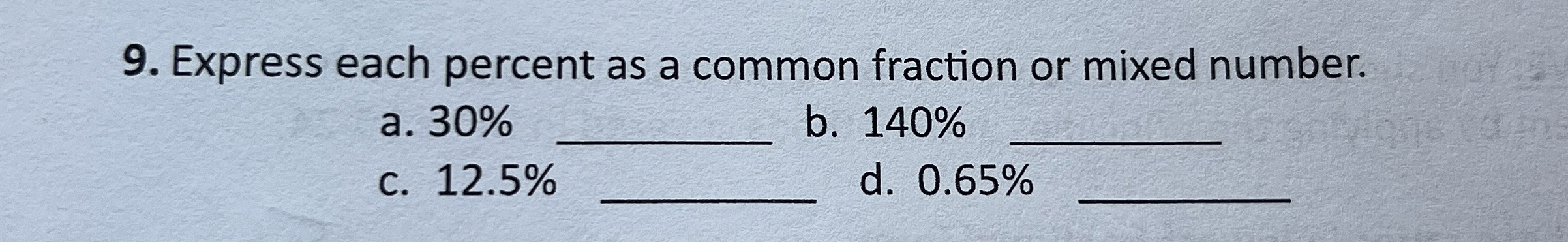 Solved Express each percent as a common fraction or mixed | Chegg.com