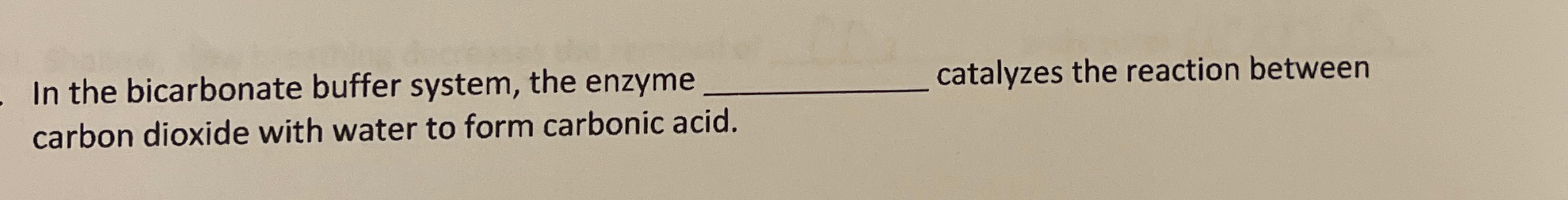 High Quality SOLUTION In the bicarbonate buffer system, the enzyme | Chegg.com