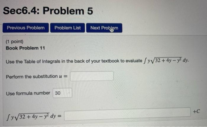 Solved Sec6.4: Problem 5 Previous Problem Problem List Next | Chegg.com