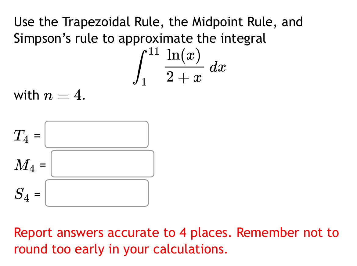 Solved Use the Trapezoidal Rule, the Midpoint Rule, and | Chegg.com