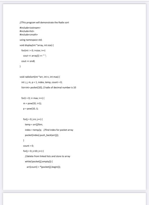 Solved 1 of 3 " Demo of QuickSort/ #include using namespace | Chegg.com