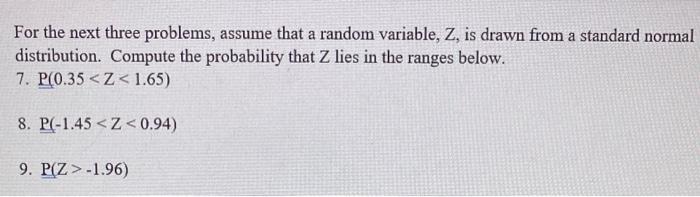Solved For the next three problems, assume that a random | Chegg.com