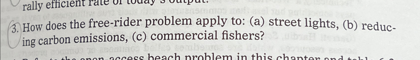 Solved How does the free-rider problem apply to: (a) ﻿street | Chegg.com