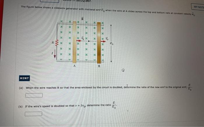 Solved The figure below shows a slidewire generator with | Chegg.com