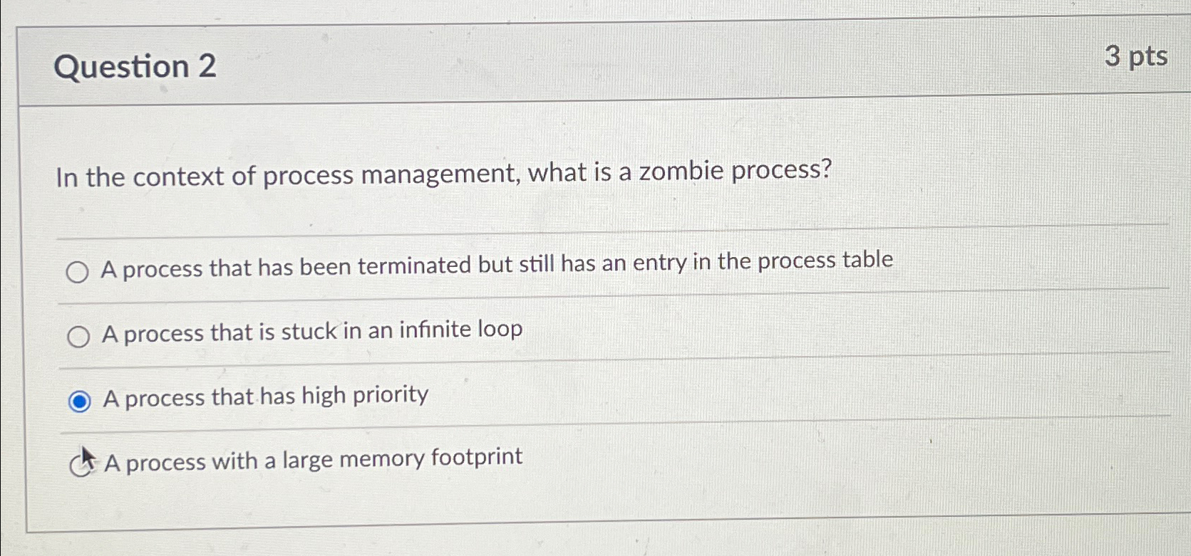 Solved Question 23 ﻿ptsIn the context of process management, | Chegg.com