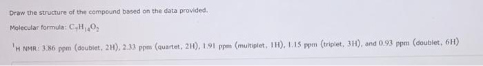 Solved Draw the structure of the compound based on the data | Chegg.com