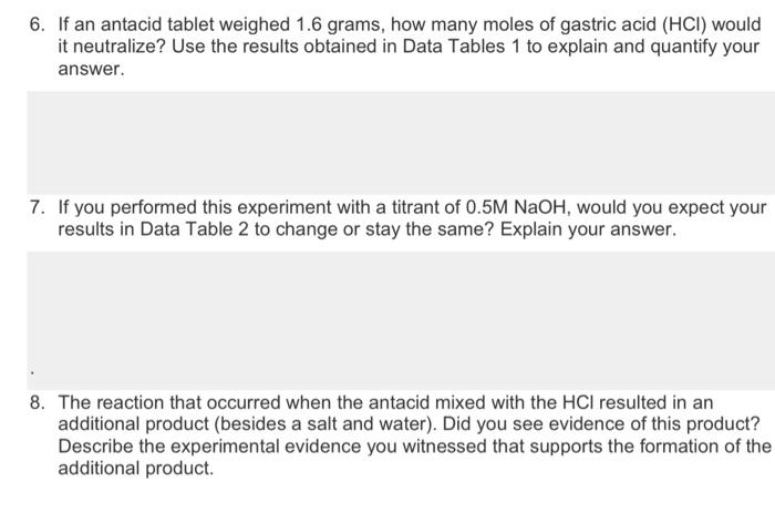Solved Results Antacid Titration Data Table 1: Antacid | Chegg.com