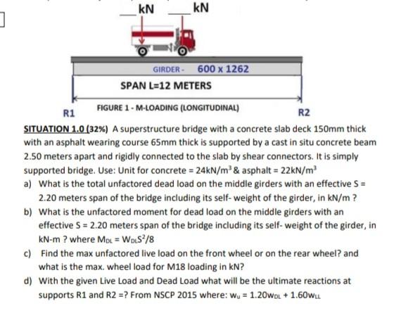 Solved A superstructure bridge with a concrete slab deck | Chegg.com