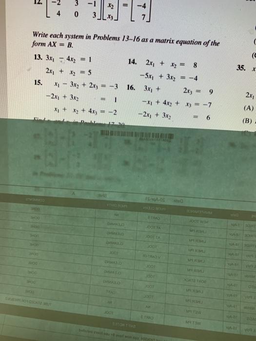 Solved Exercise 4.6. Write each system in Problems 13-16 as | Chegg.com