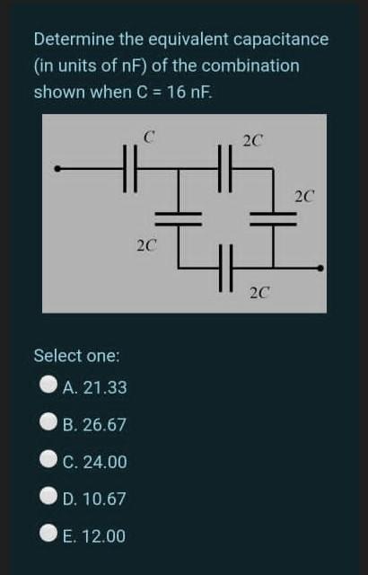 Solved Determine the equivalent capacitance (in units of nF) | Chegg.com