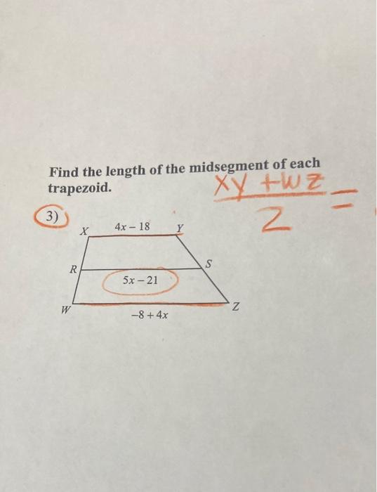 Solved Find the length of the midsegment of each trapezoid. | Chegg.com
