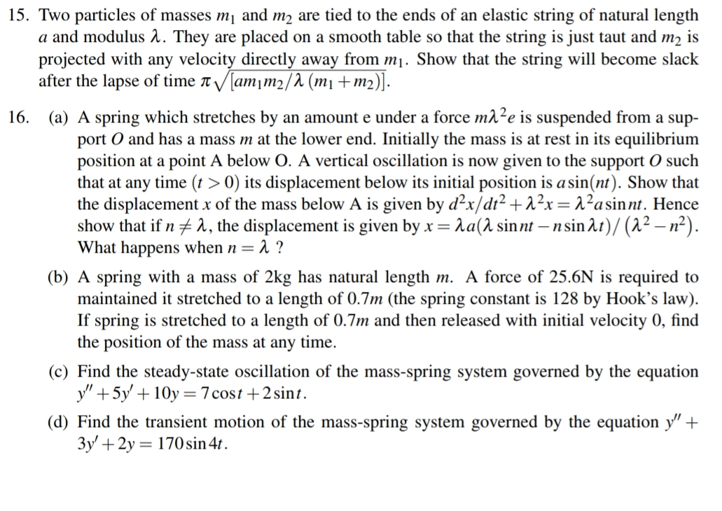 Solved Two particles of masses m1 ﻿and m2 ﻿are tied to the | Chegg.com