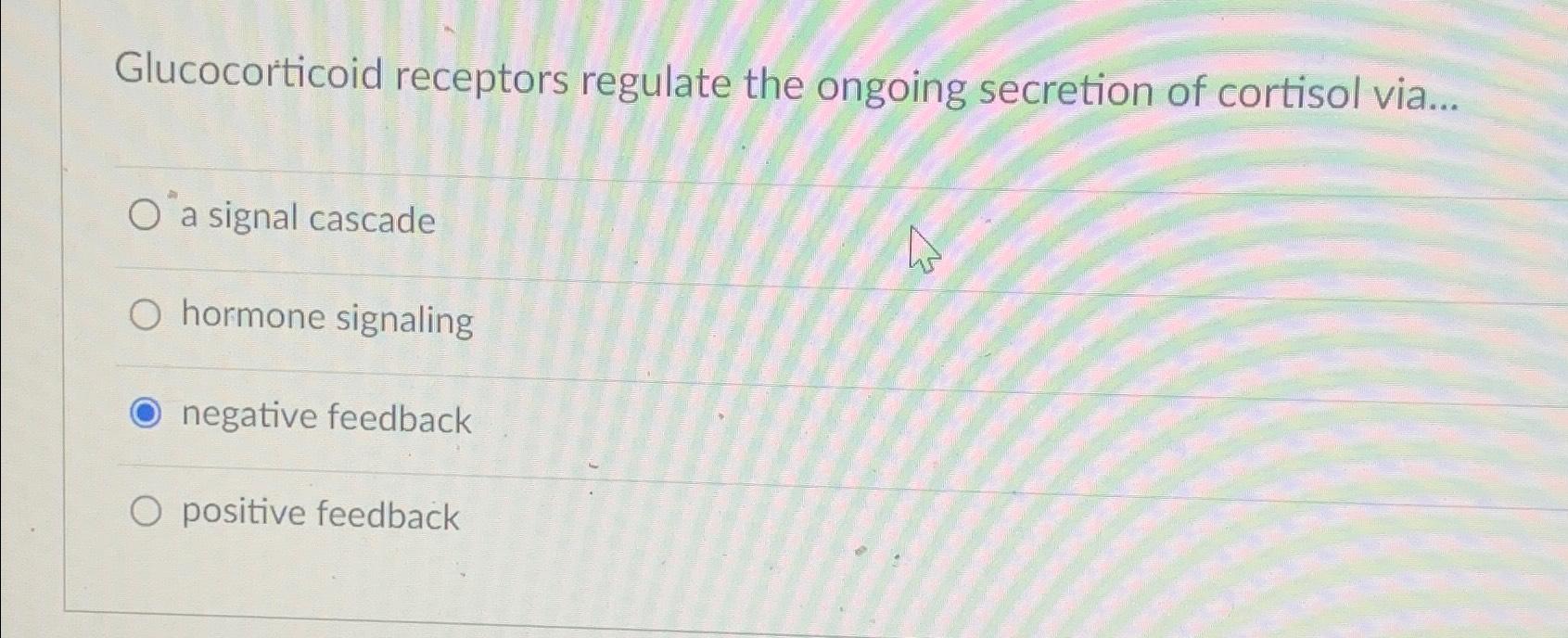 Solved Glucocorticoid receptors regulate the ongoing | Chegg.com
