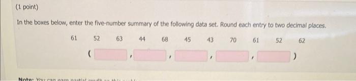 Solved (1 point) You have only one chance at this problem. A | Chegg.com