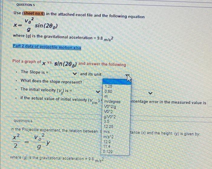 Solved Use (sheet no.6) in the attached excel file and the | Chegg.com