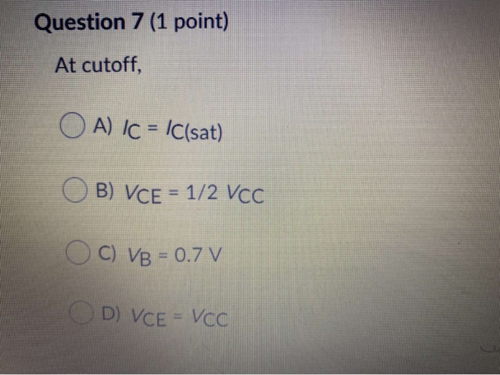 Solved False Question 4 (1 point) Base bias is more stable | Chegg.com