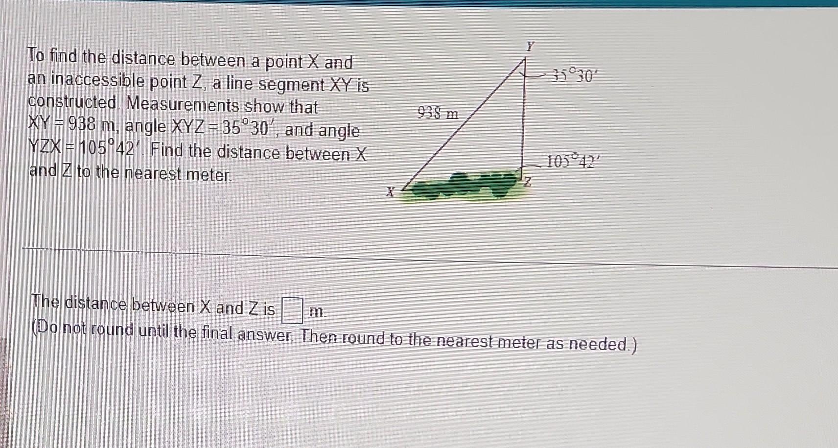 Solved To find the distance between a point X and an | Chegg.com