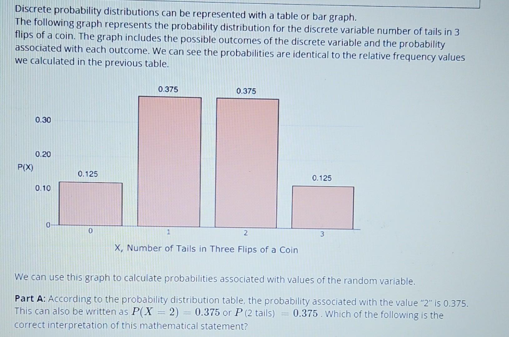 Solved Discrete probability distributions can be represented | Chegg.com