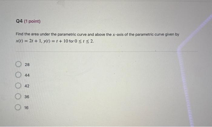 Solved Find the area under the parametric curve and above | Chegg.com
