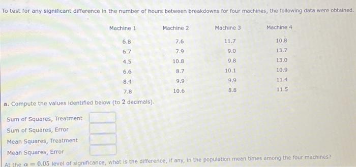 Solved To test for any significant difference in the number | Chegg.com
