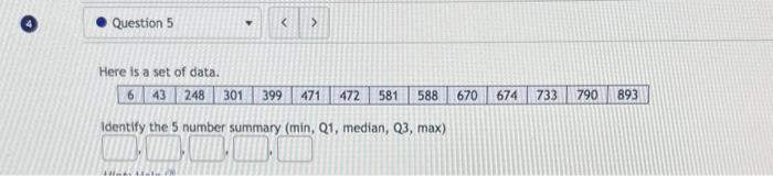 Solved Here is a set of sample data Identify the 5 number | Chegg.com