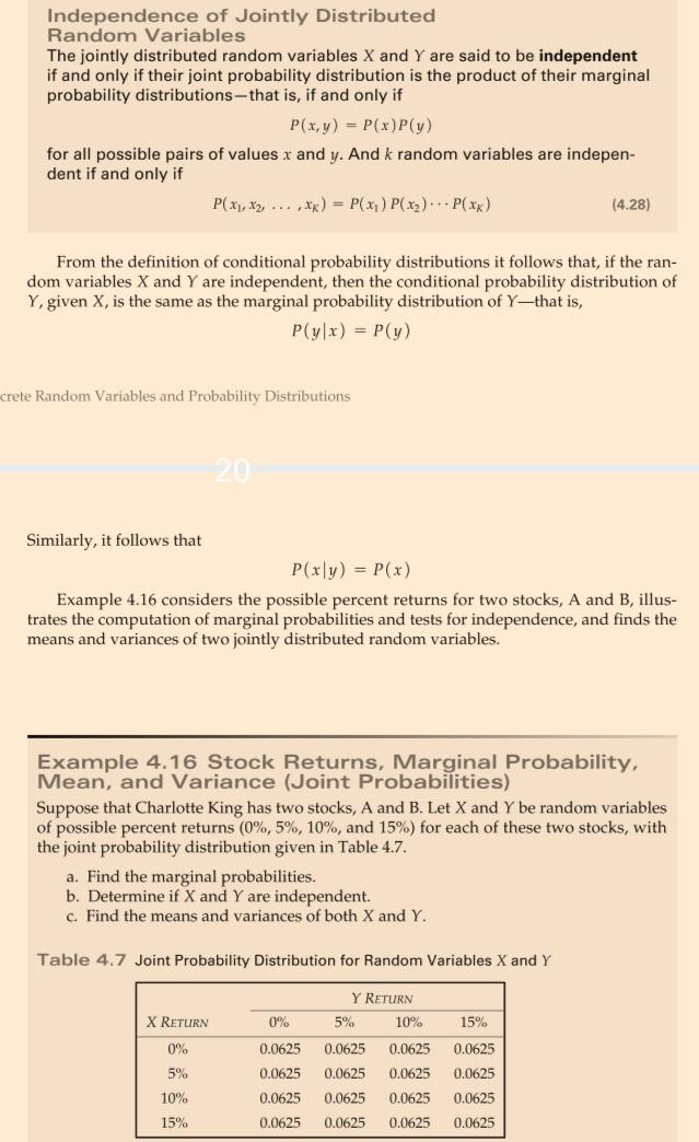 Solved Independence of Jointly Distributed Random Variables | Chegg.com