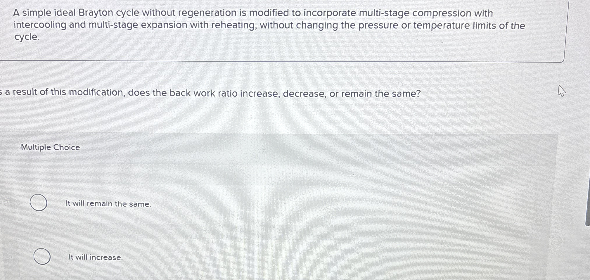 Solved A simple ideal Brayton cycle without regeneration is | Chegg.com