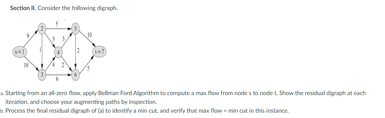 Solved Section II. ﻿Consider the following digraph.a. | Chegg.com