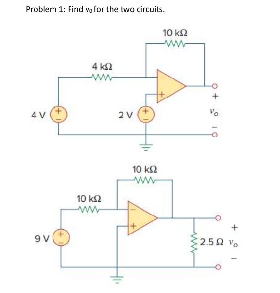 Solved Problem 1: Find v0 ﻿for the two circuits. | Chegg.com