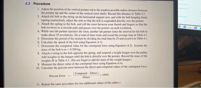 2 Procedure 1. Adjust the position of the vertical | Chegg.com