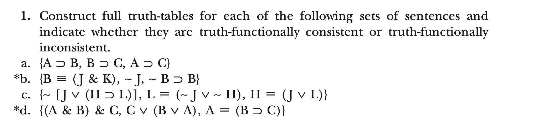 Solved Construct full truth-tables for each of the following | Chegg.com